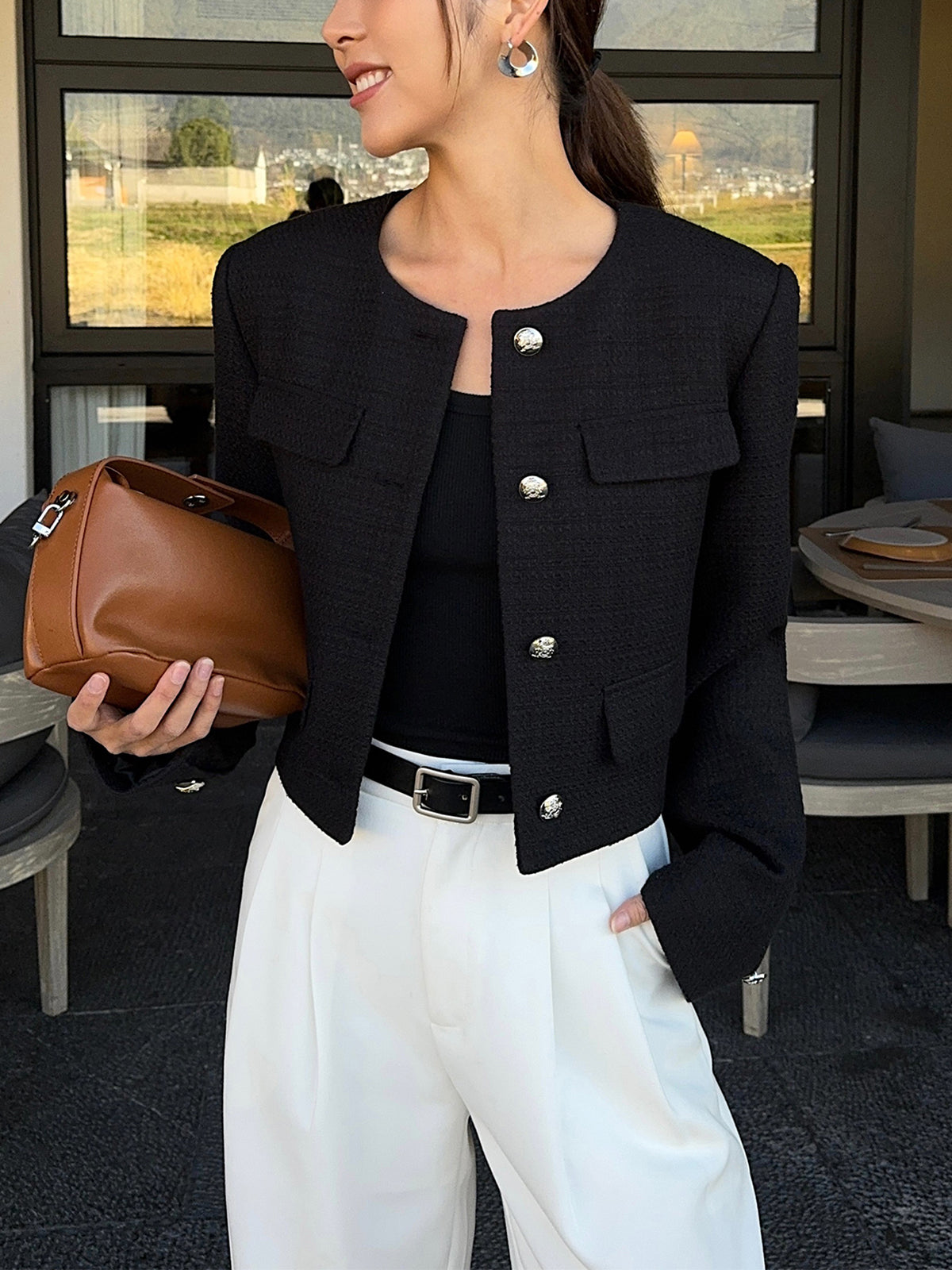 Button Down Tweed Jacket | COMMENSE
