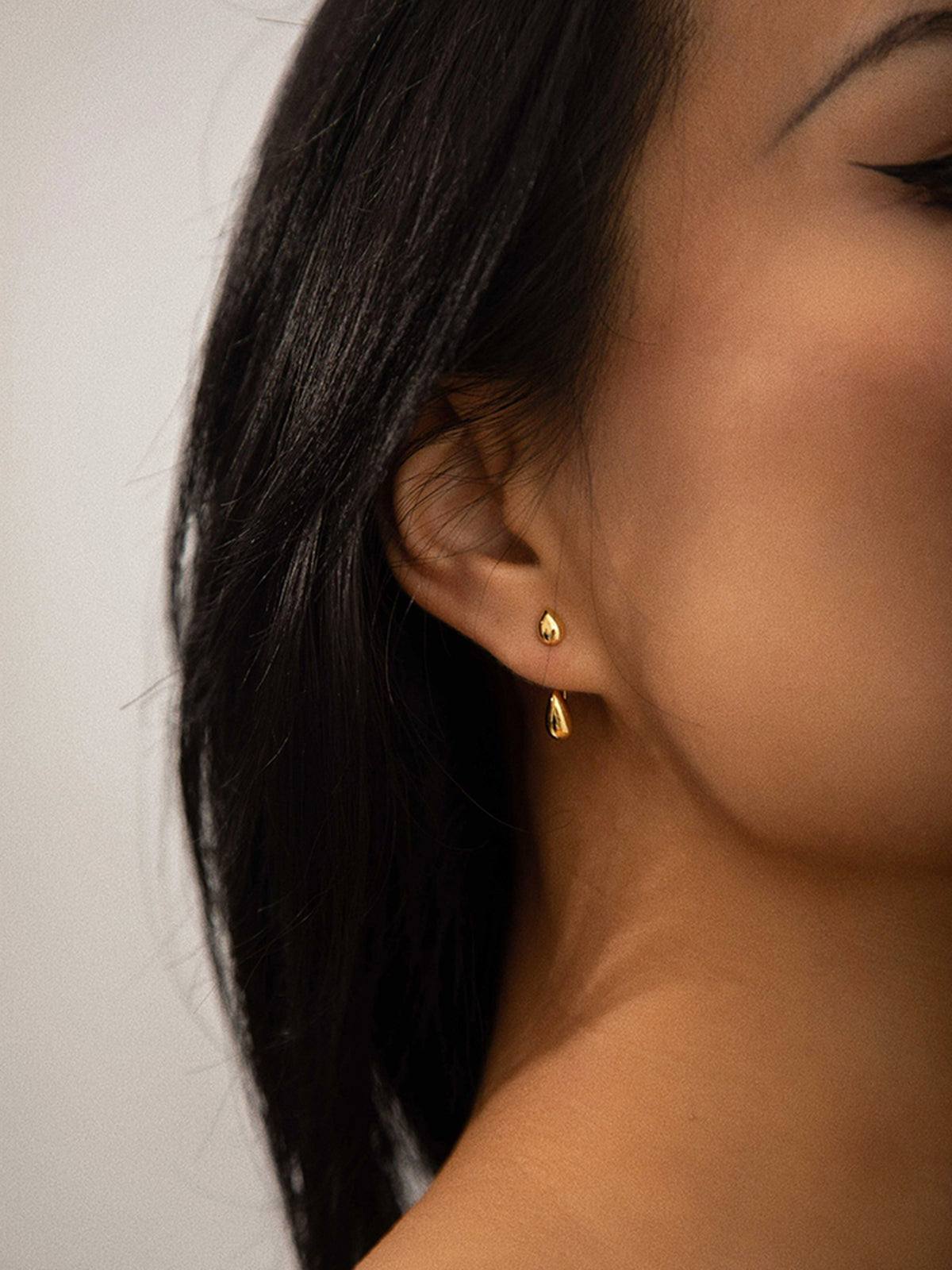 Double Water Drop Stud Earrings | COMMENSE