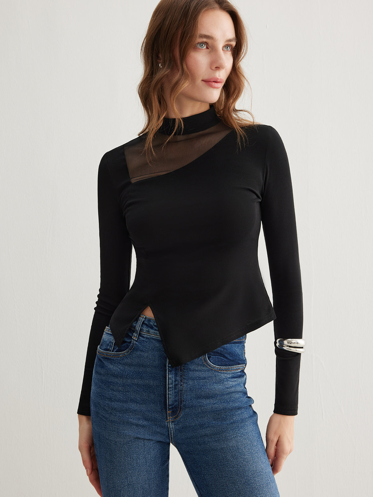 Side Split Jersey Top | COMMENSE